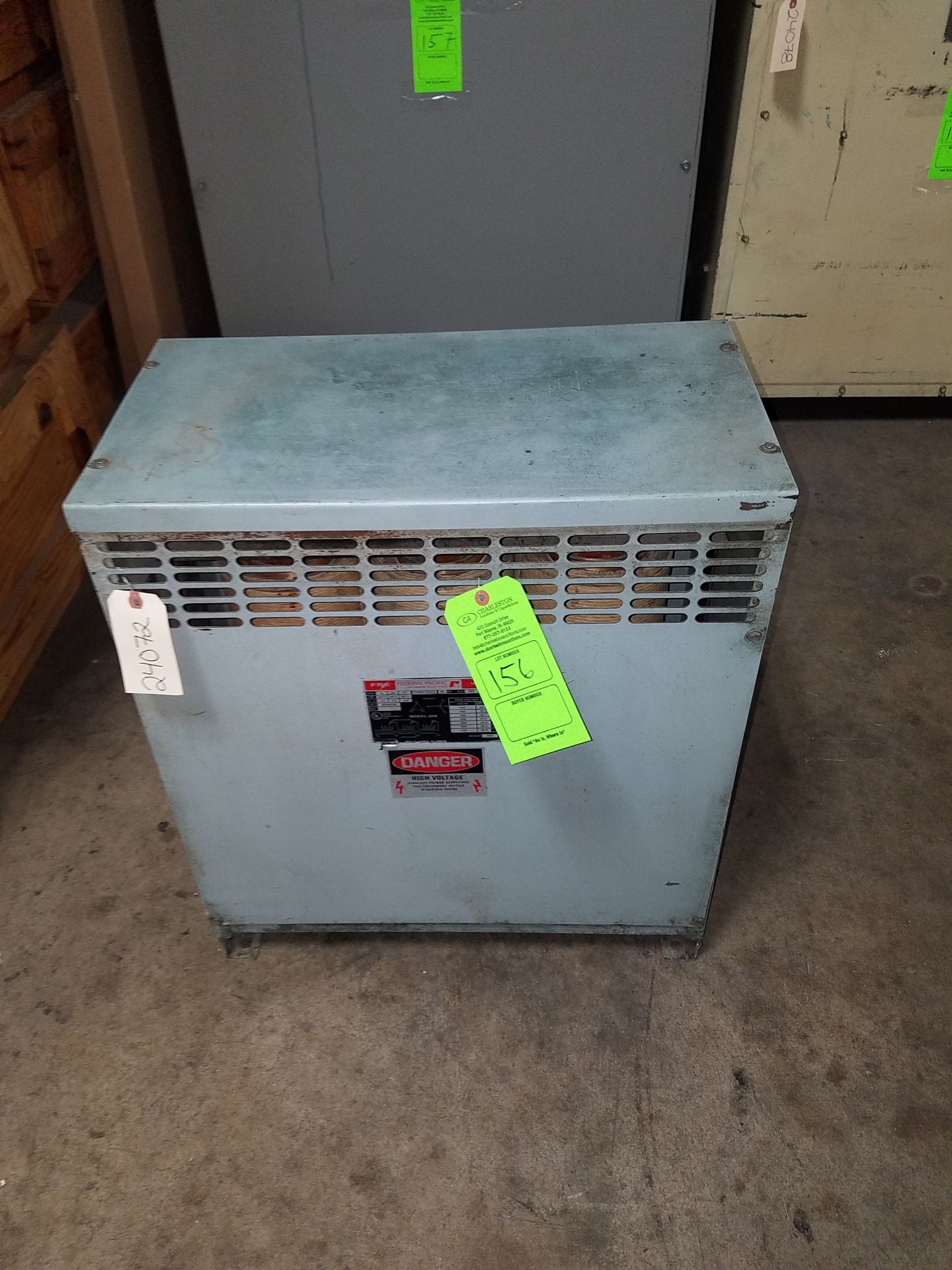 FEDERAL PACIFIC /RELIANCE ELECTRIC DRY TYPE TRANSFORMER CLASS AA; MODEL ...