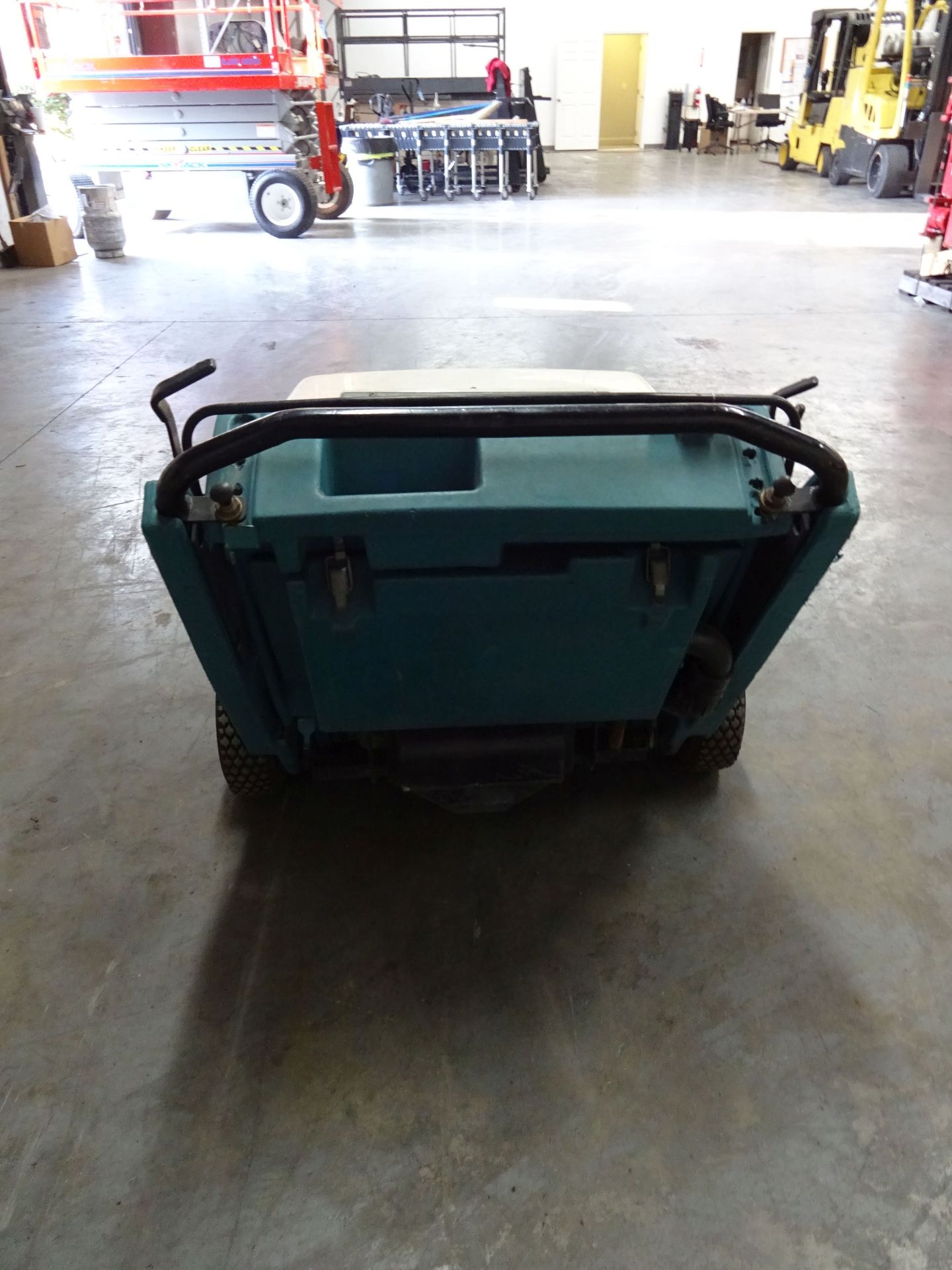 TENNANT MODEL 3640 ELECTRIC WALK-BEHIND FLOOR SWEEPER; S/N N/A, 24 VOLT ...