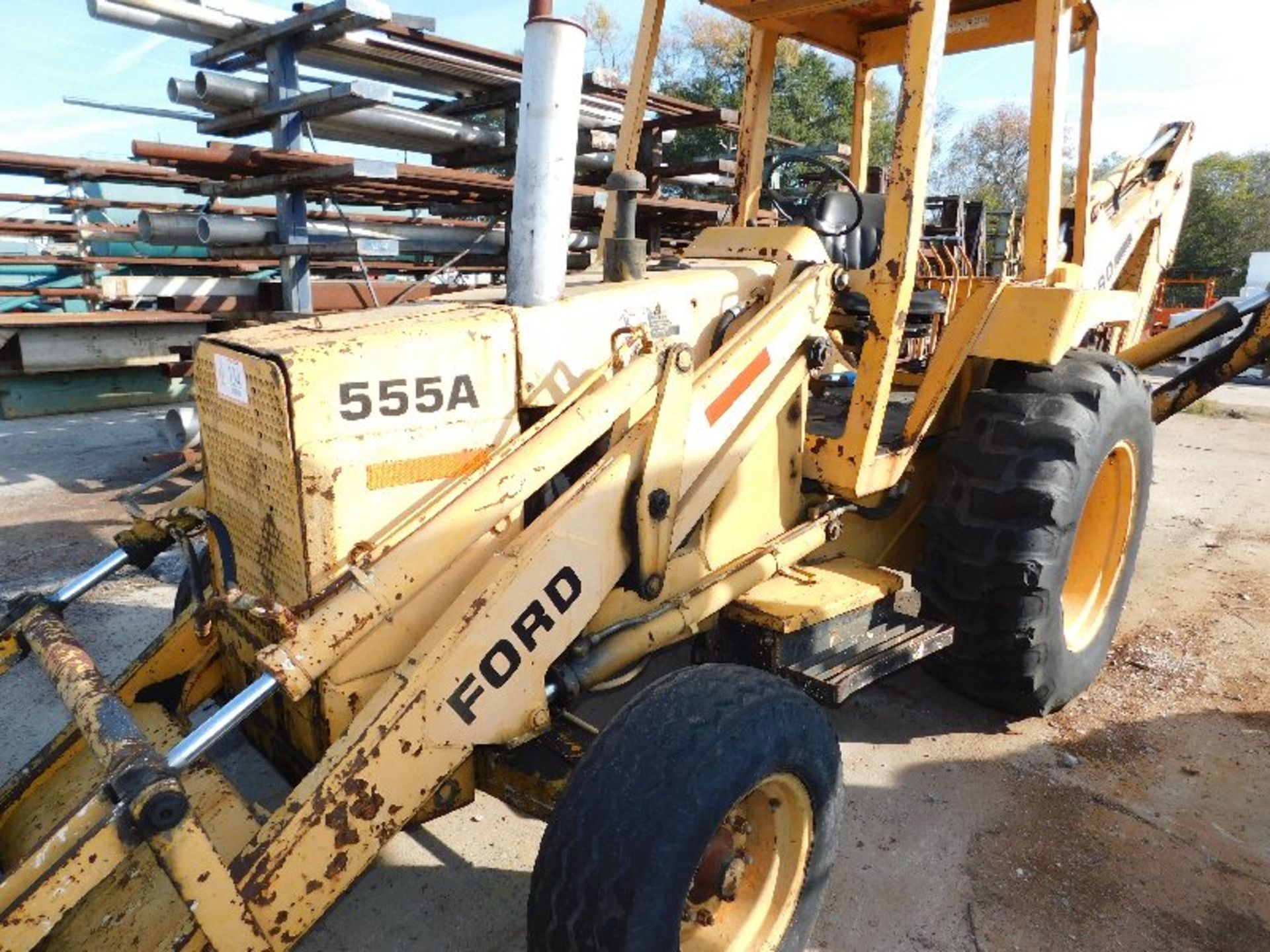 Ford 555A Loader Backhoe Two-Wheel Drive OROPS, 38" Asphalt Bucket, s/n ...