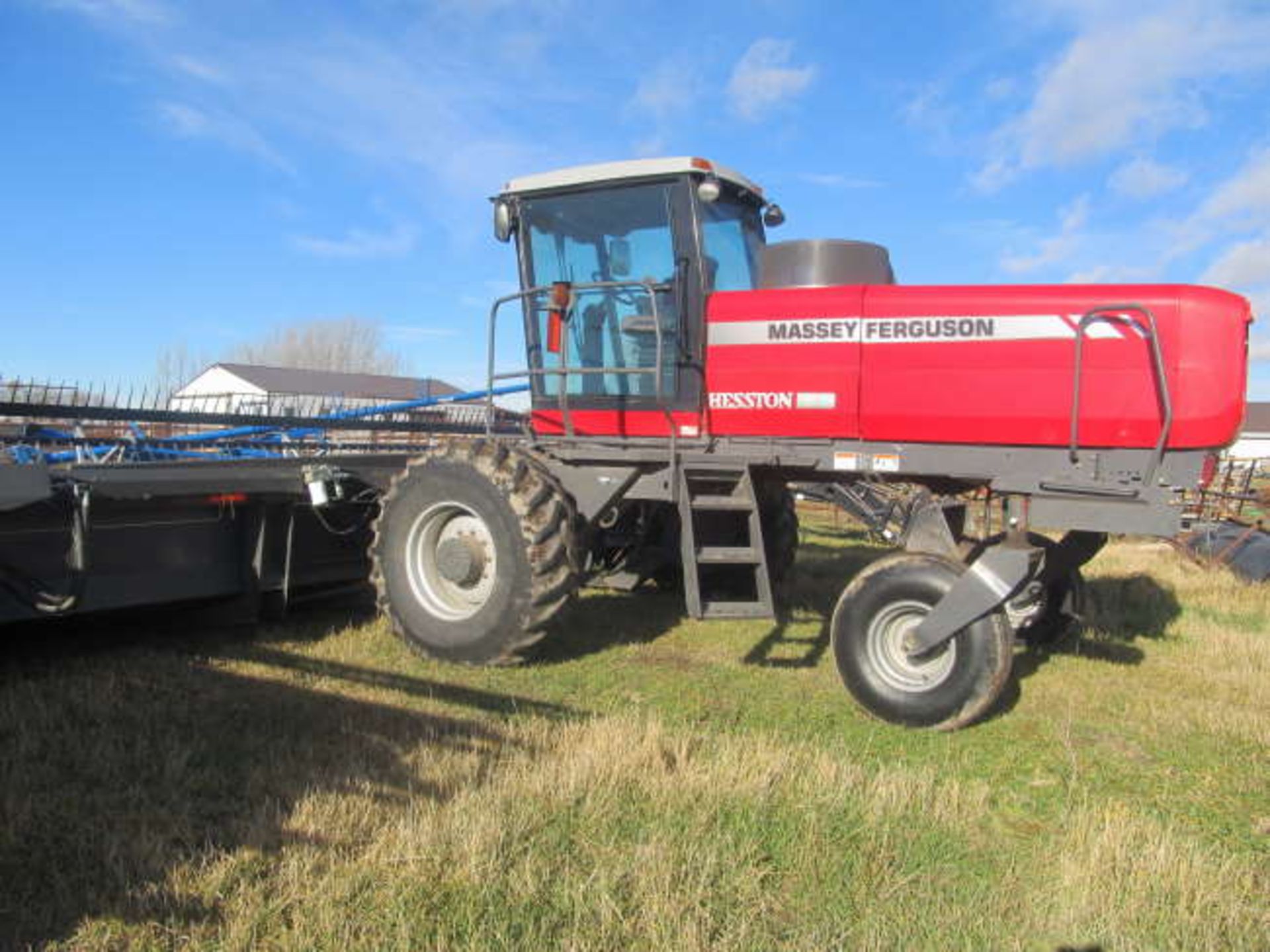 MF HESSTON 9430 SP SWATHER & MF HESSTON 5200 DRAPER HEADER; 30 Feet ...