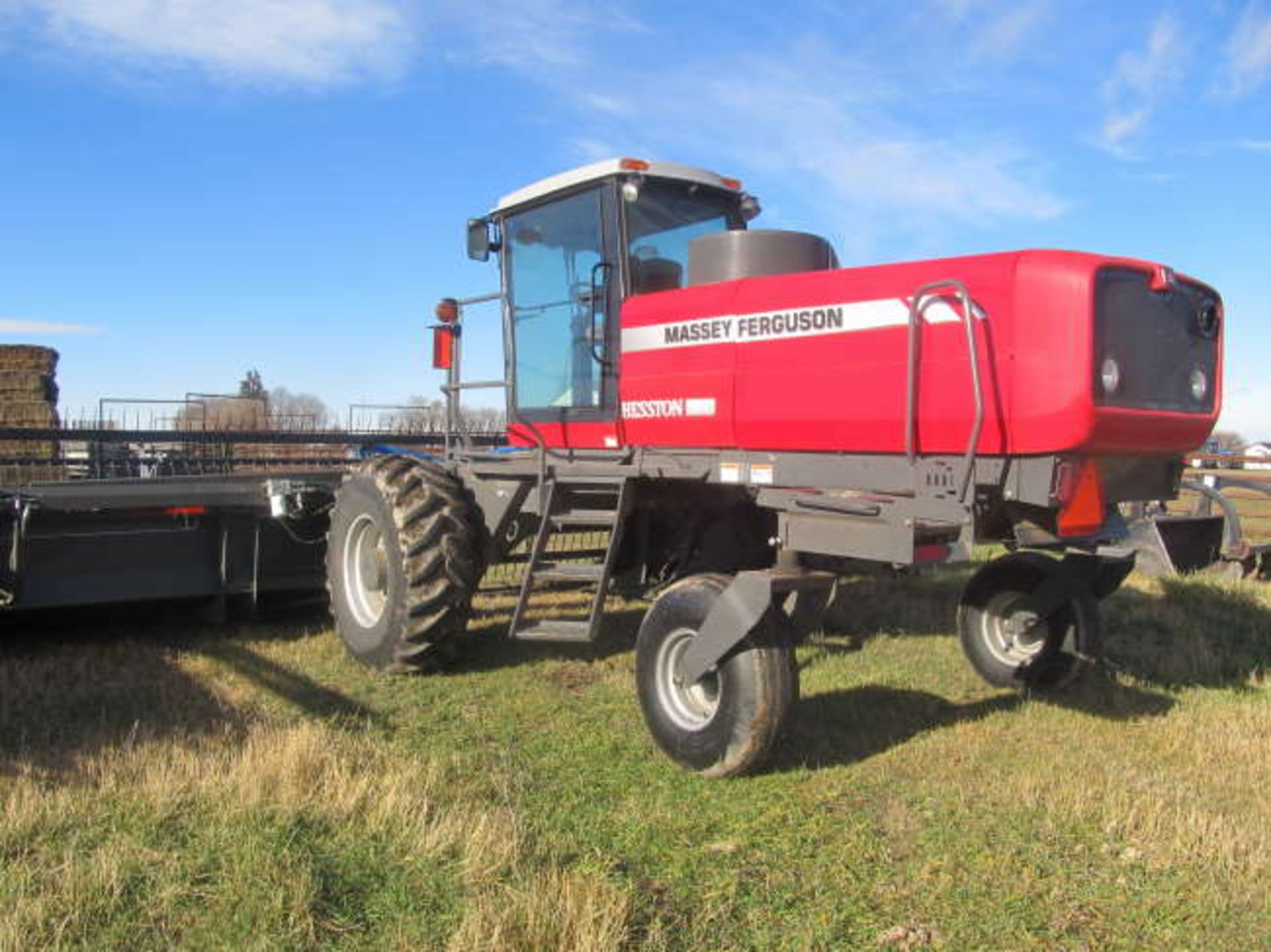MF HESSTON 9430 SP SWATHER & MF HESSTON 5200 DRAPER HEADER; 30 Feet ...