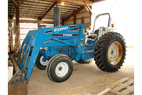 1990 Ford 7610 diesel utility tractor, 2wd, 2,080 hrs, 7210 loader w ...