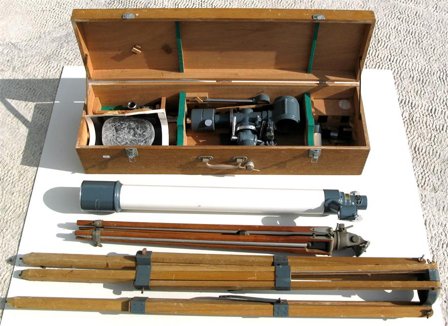 A Hilkin telescope, model no. T-705, with associated lenses and tripod ...