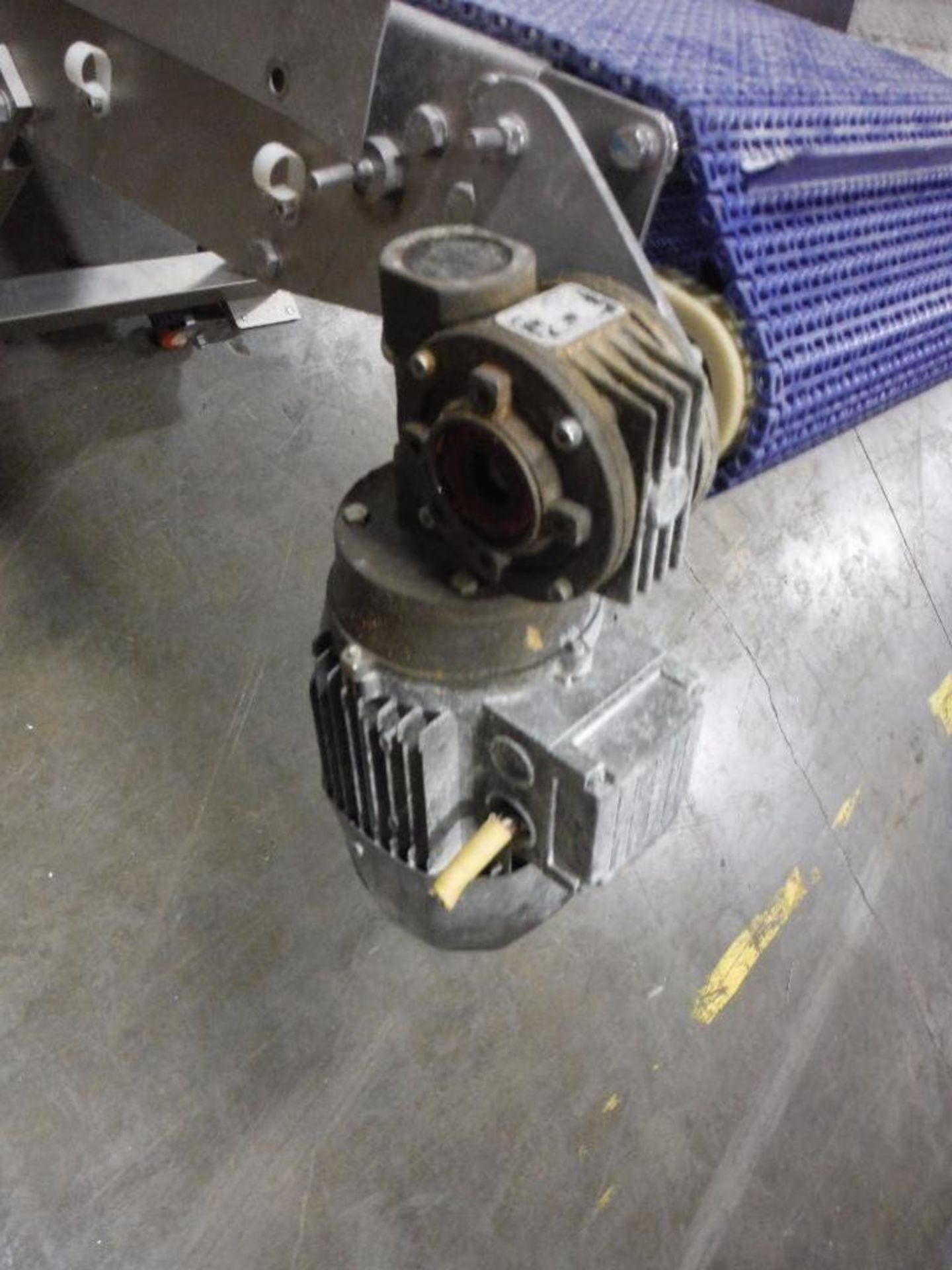 SS incline flighted belt conveyor, 80 in. long x 14 in. wide x 12 in ...