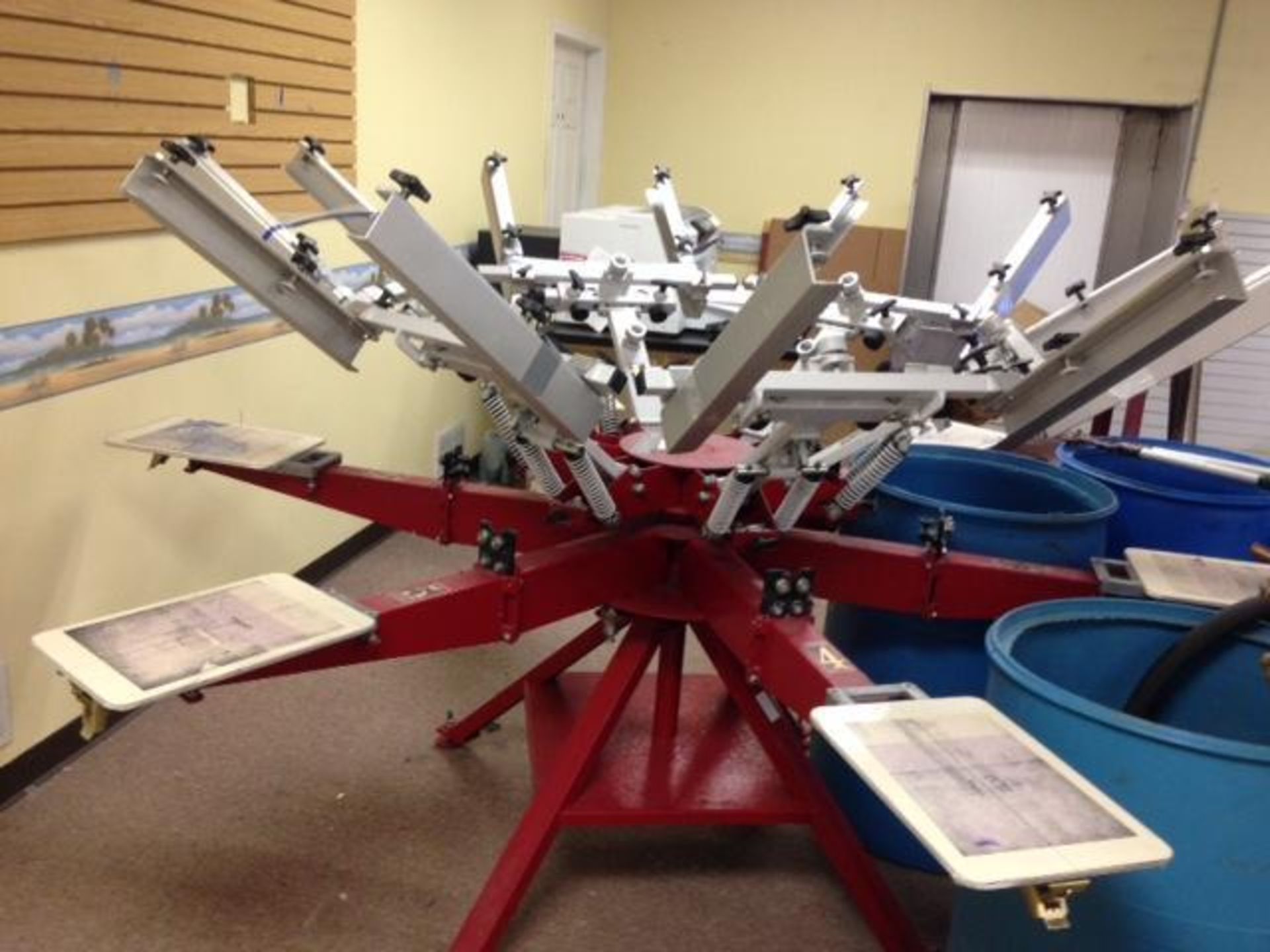 2016 ANATOL THUNDER 6 COLOR 20" X 24" MANUAL CAROUSEL SCREEN PRINTING PRESS