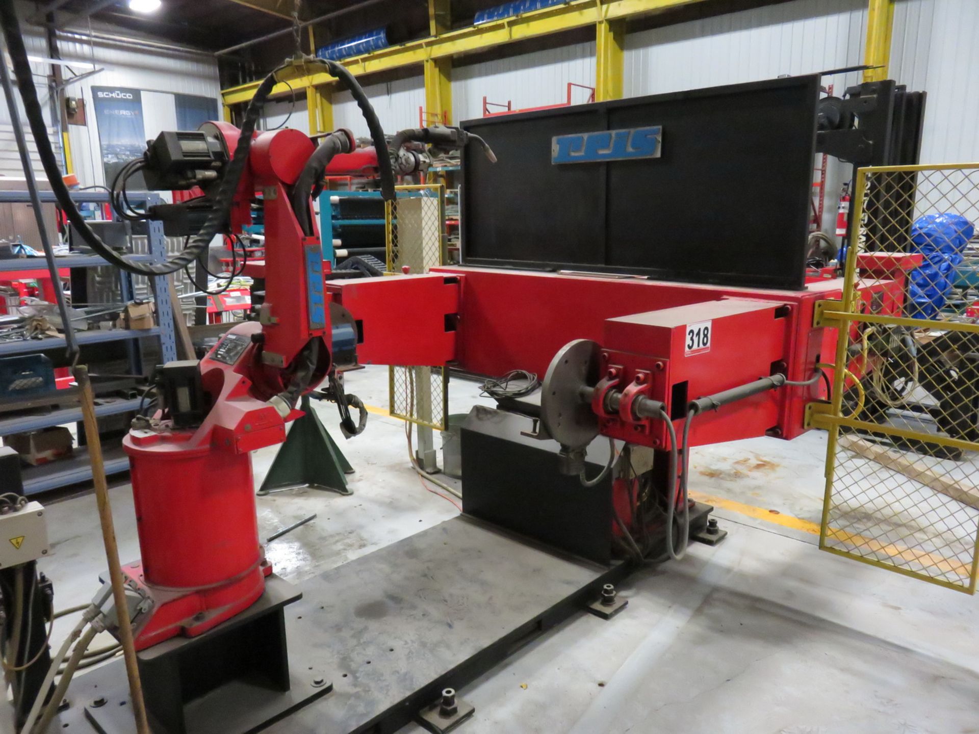 REIS ROBOTICS RV6 WELDING ROBOT, S/N 1977843 W/ REIS RDM TURN STYLE ...
