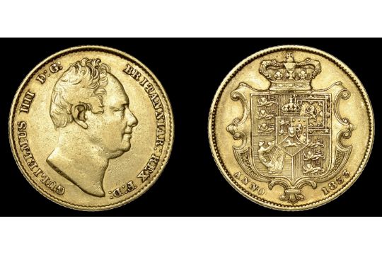 BRITISH COINS, William IV (1830-1837), Sovereign, 1833 (M 18; S 3829B ...
