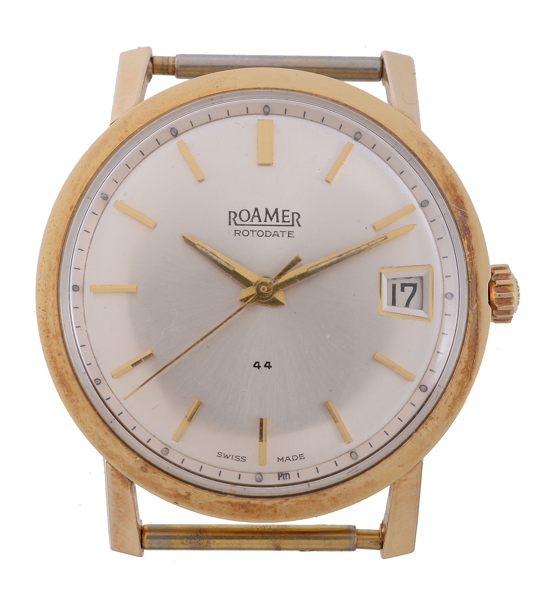 Roamer, Rotodate, a 14 carat gold wristwatch, circa 1970, automatic ...