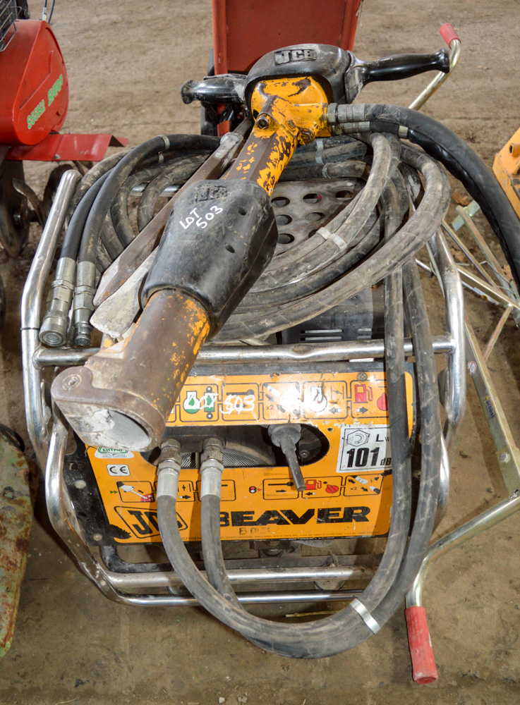 JCB Beaver petrol driven hydraulic power pack c/w JCB hydraulic breaker ...