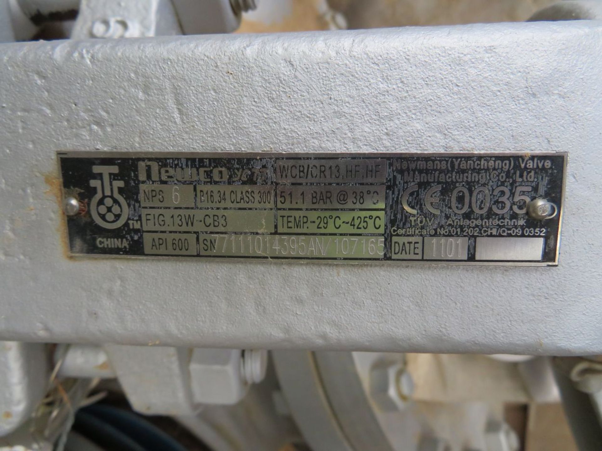Newco 6" Gate Valves. Lot: (4) 300LB Pressure Class, 51.1 Bar Max ...