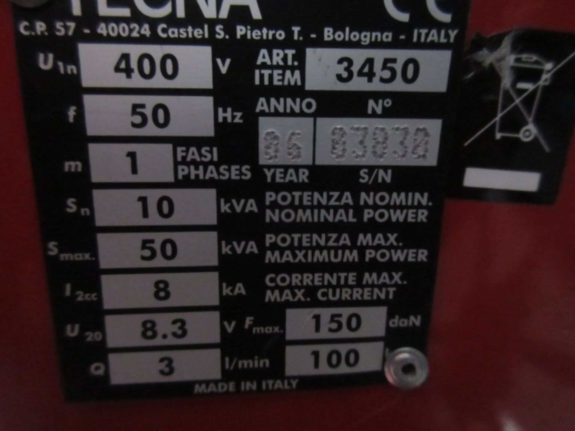Tecna TE95 mobile spot welder. (2000) Holehouse Rd. Ground floor ...