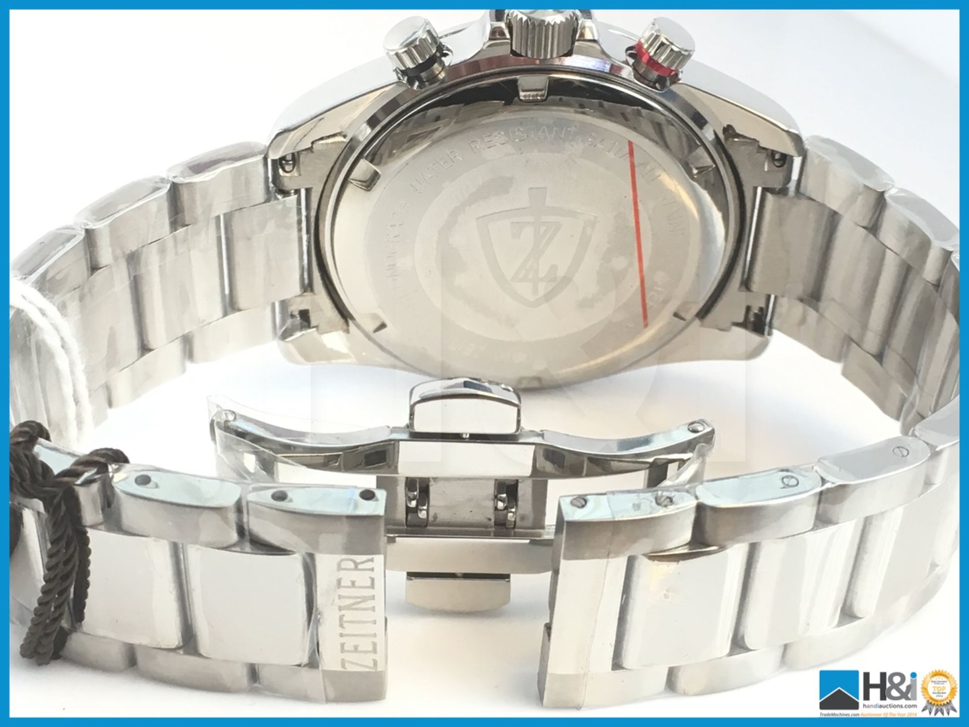 ZEITNER SPORTS CHRONOGRAPH STEEL WHITE MENS WATCH RRP £645. REFERENCE ...