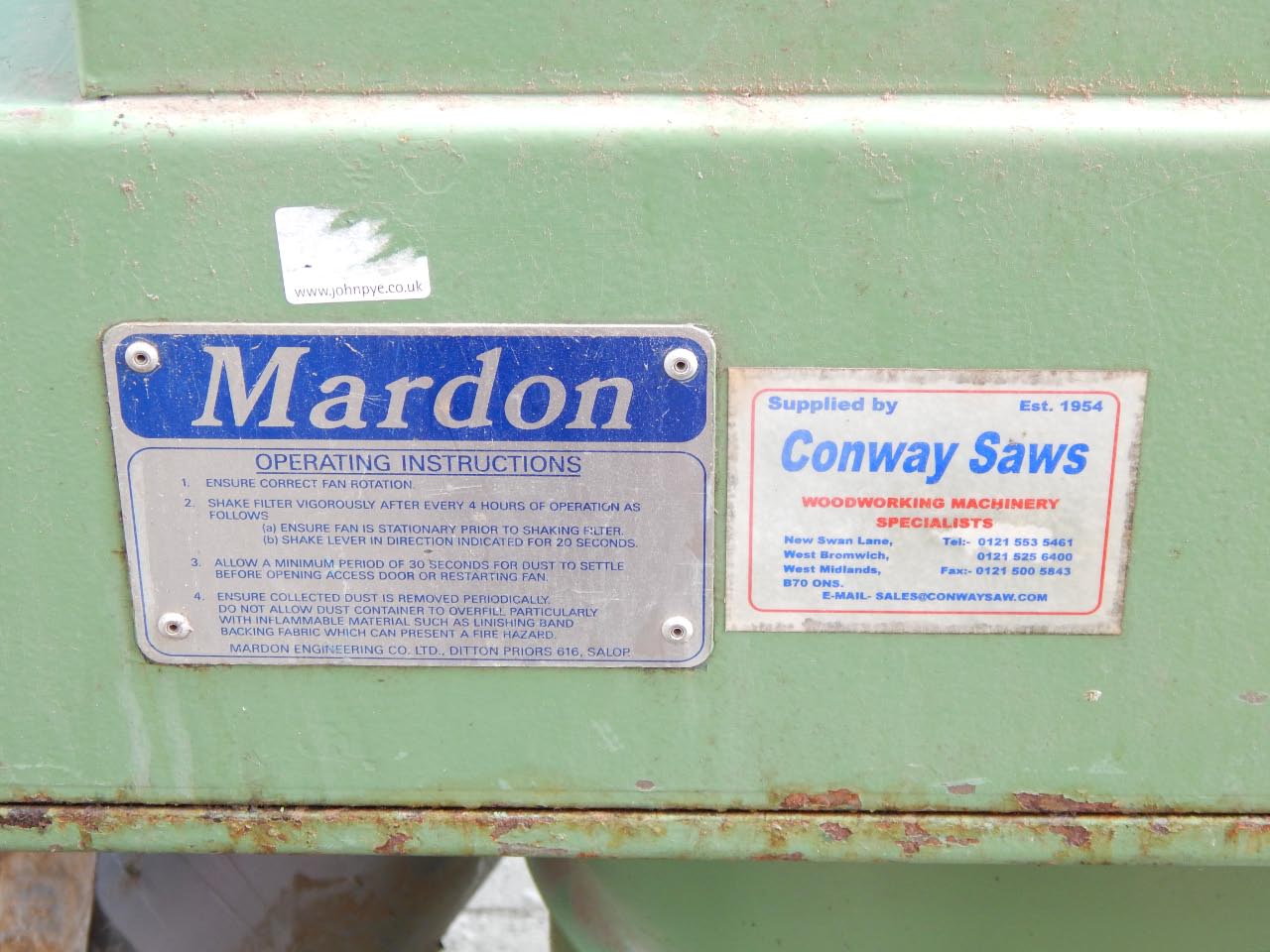 A Mardon Industrial wood dust extractor, green.
