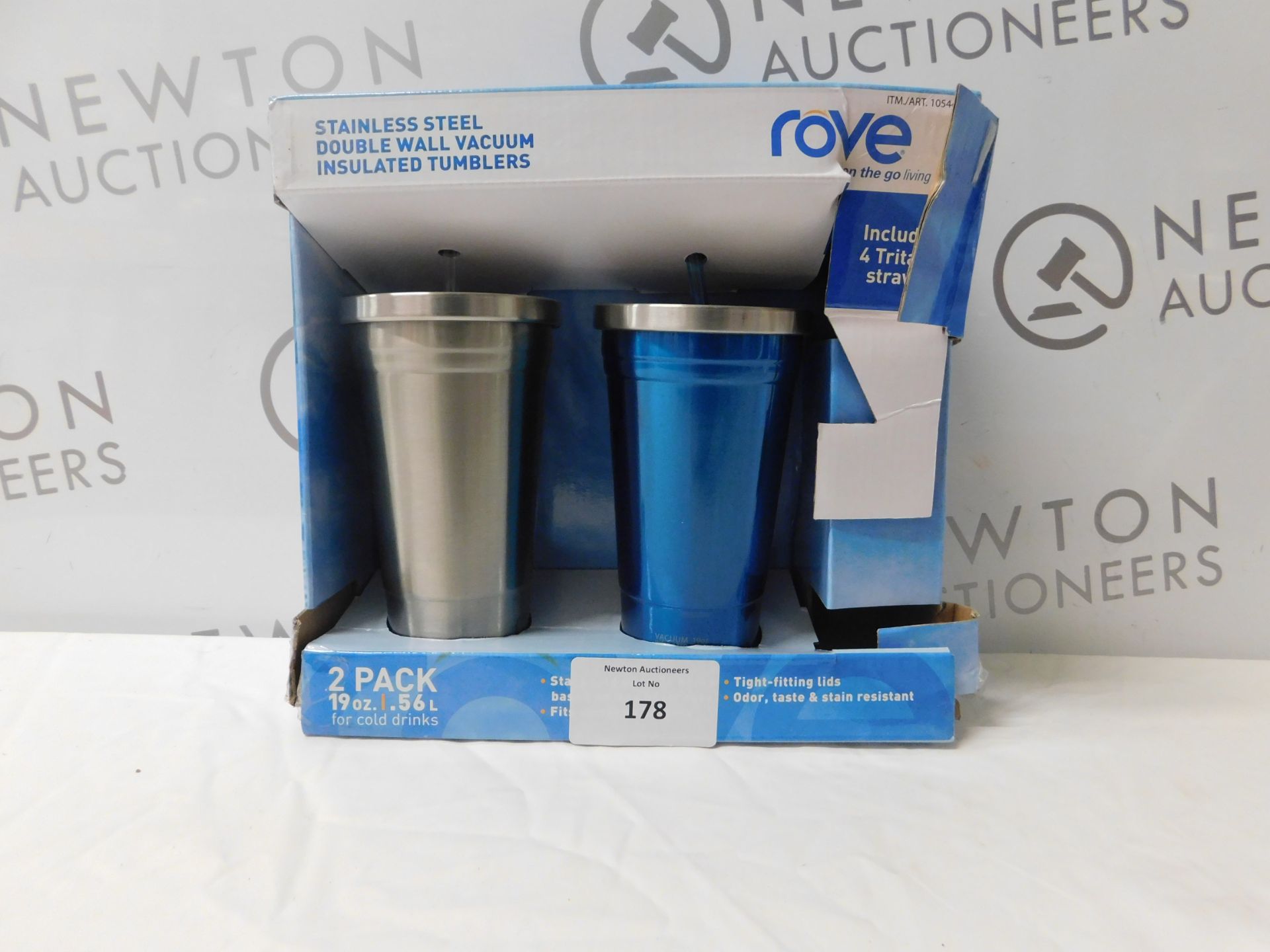 1 PACK OF 2 ROVE STAINLESS STEEL DOUBLE WALL VACUUM INSULATED TUMBLERS ...