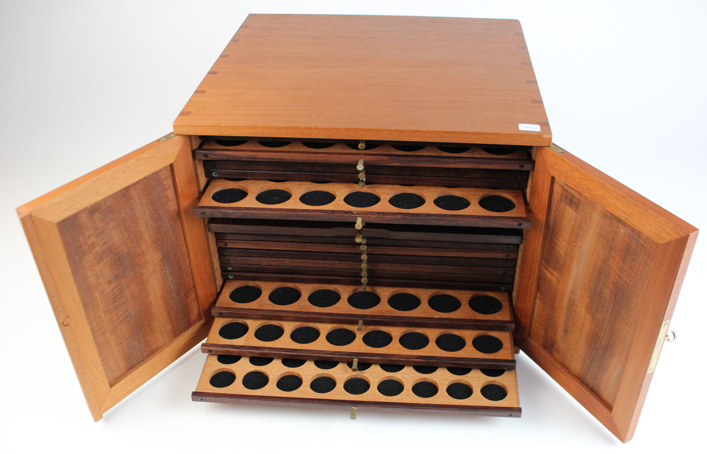 Coin Cabinet: 20-drawer mahogany and rosewood Swann cabinet ...