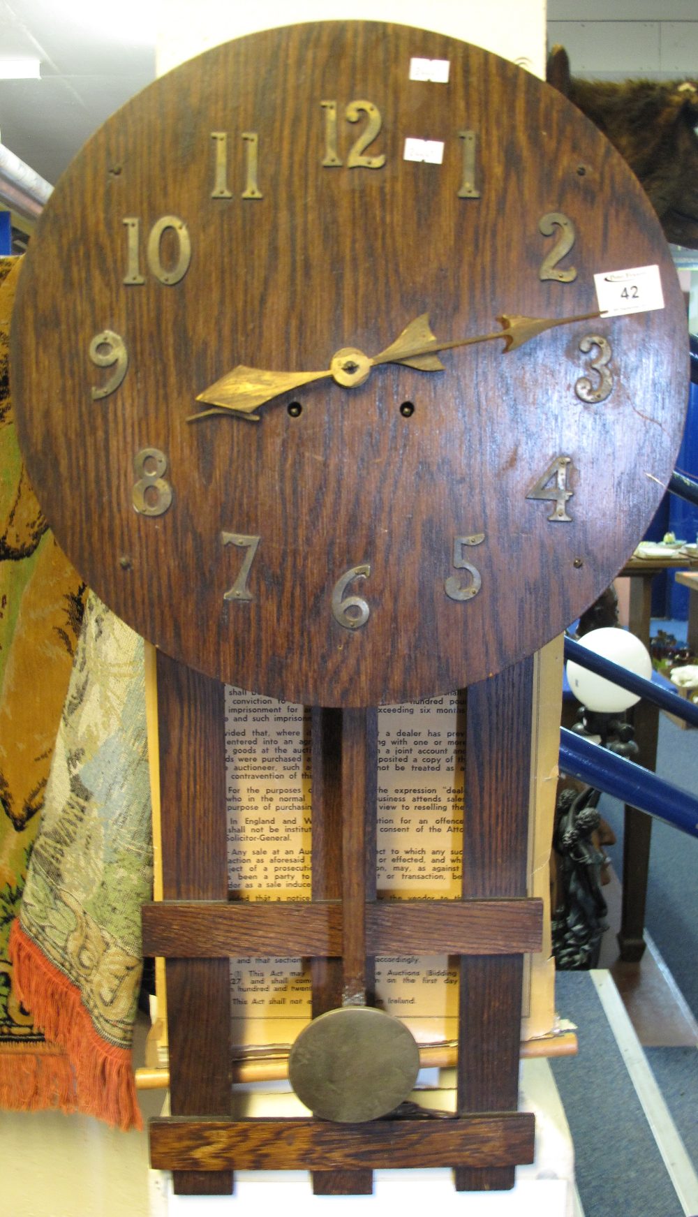 Early 20th Century oak wall clock in the style of Charles Rennie ...