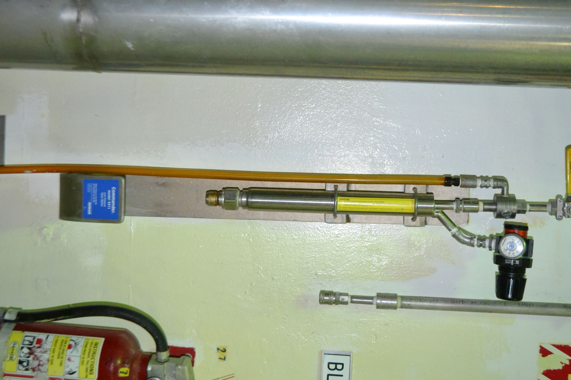 Lot of Strahman mixer valve, stainless steel hose reel, Ecolab ...