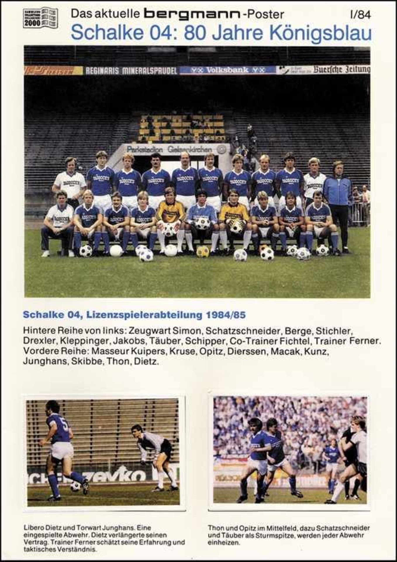German Football Sticker Poster 1984 Schalke 04 - Schalke 04, 80 years ...