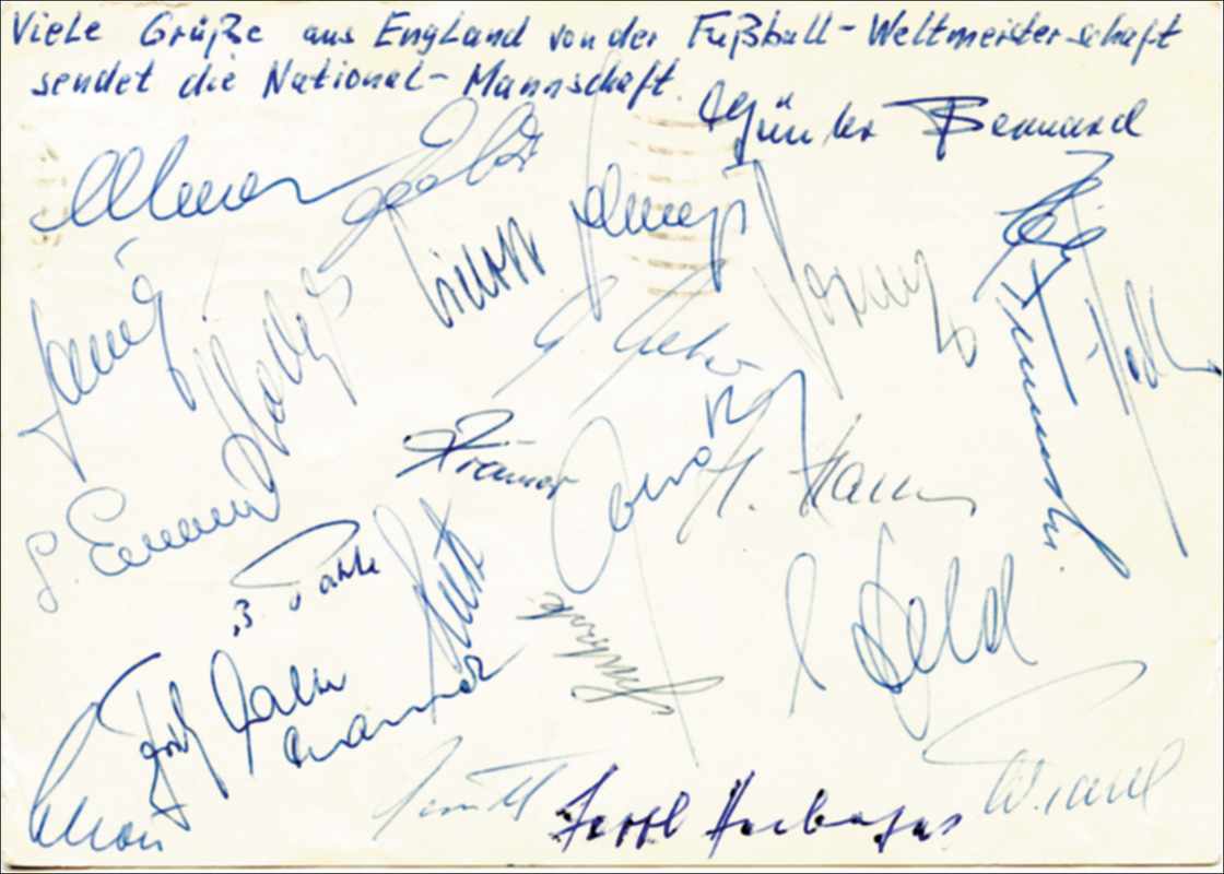 World Cup 1966. Autographed German team card - WM 1966 - Postkarte ...