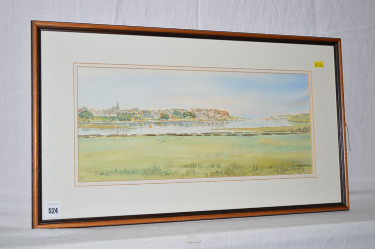 A watercolour, by Helen Stuart - " 'Reflections', Alnmouth", signed and ...