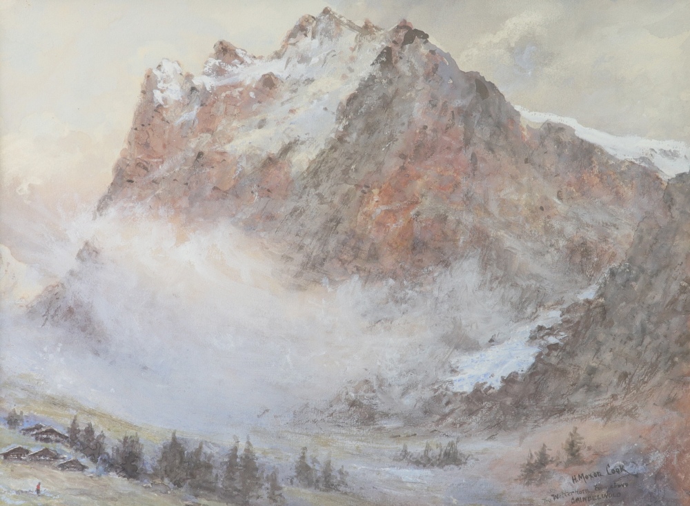 Herbert Moxon Cook (British, 1844-1920) The Wetterhorn from above ...