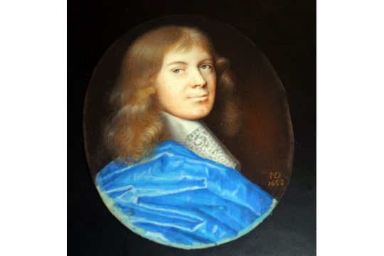 Nicholas Dixon (British, 1645-1708), a portrait miniature on vellum of ...