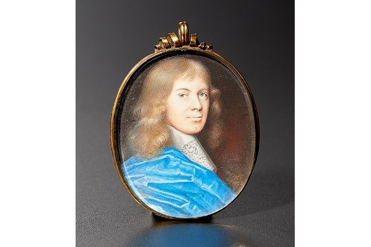 Nicholas Dixon (British, 1645-1708), a portrait miniature on vellum of ...