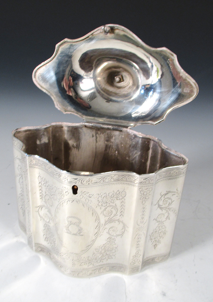 A George III silver tea caddy, by Hester Bateman, London 1786, the ...