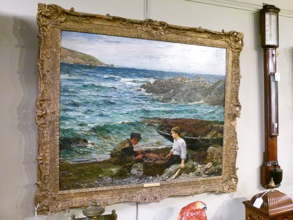 John Robertson Reid (1851-1926) - Oil on canvas - Cornish coastal scene ...