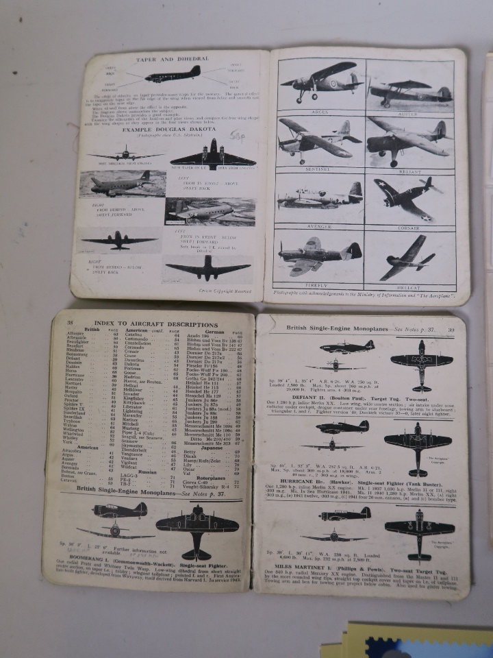 Aviation history- Two WWII aircraft identification booklets, a replica ...