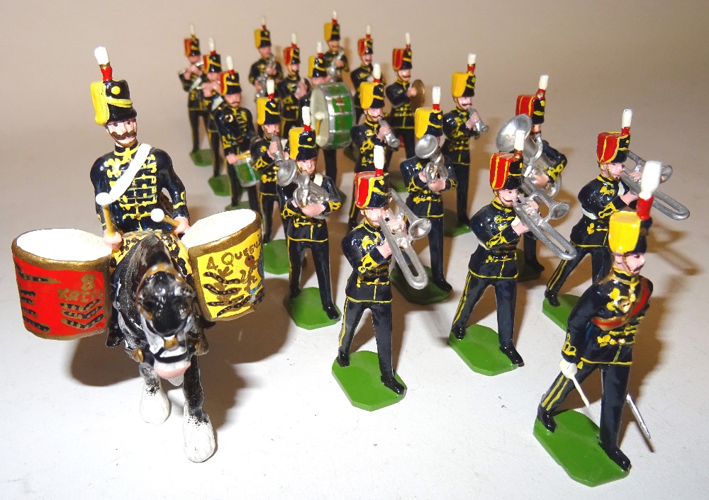 Ducal Band of the Queen's Royal Irish Hussars dismounted, marching ...