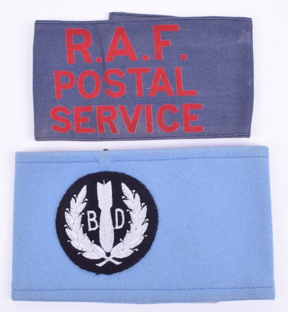 Two Royal Air Force Armbands, consisting of printed example for RAF ...