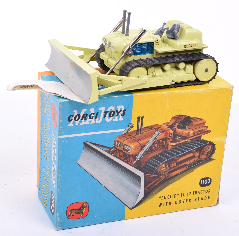 Corgi Major Toys 1102 Euclid TC-12 Tractor With Dozer Blade, lime green ...