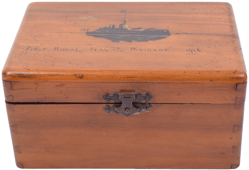 Royal Naval Brigade 1916 Wooden Trinket Box, interesting item with ...