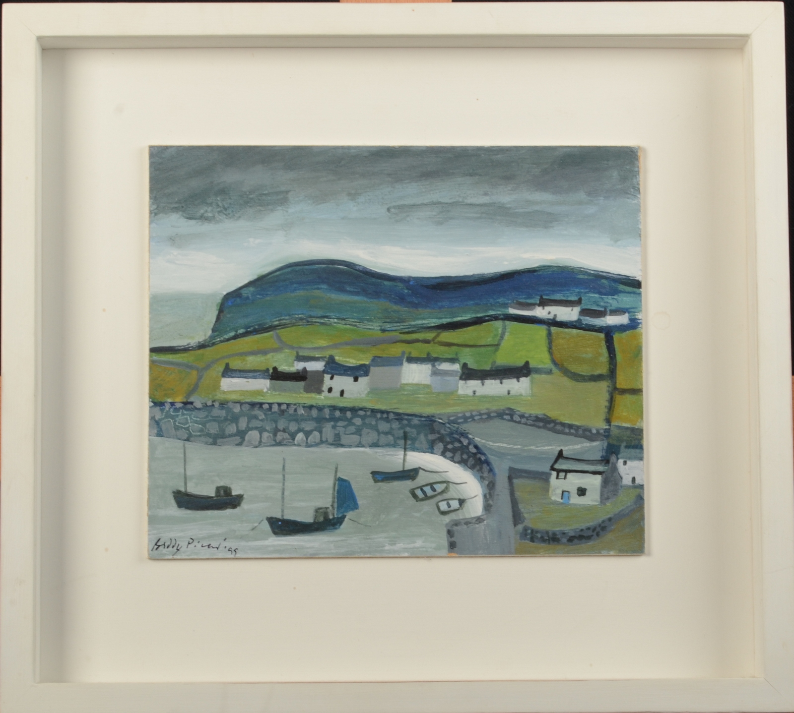 BIDDY PICARD All Green and Grey Oil on board Signed and dated '99 ...