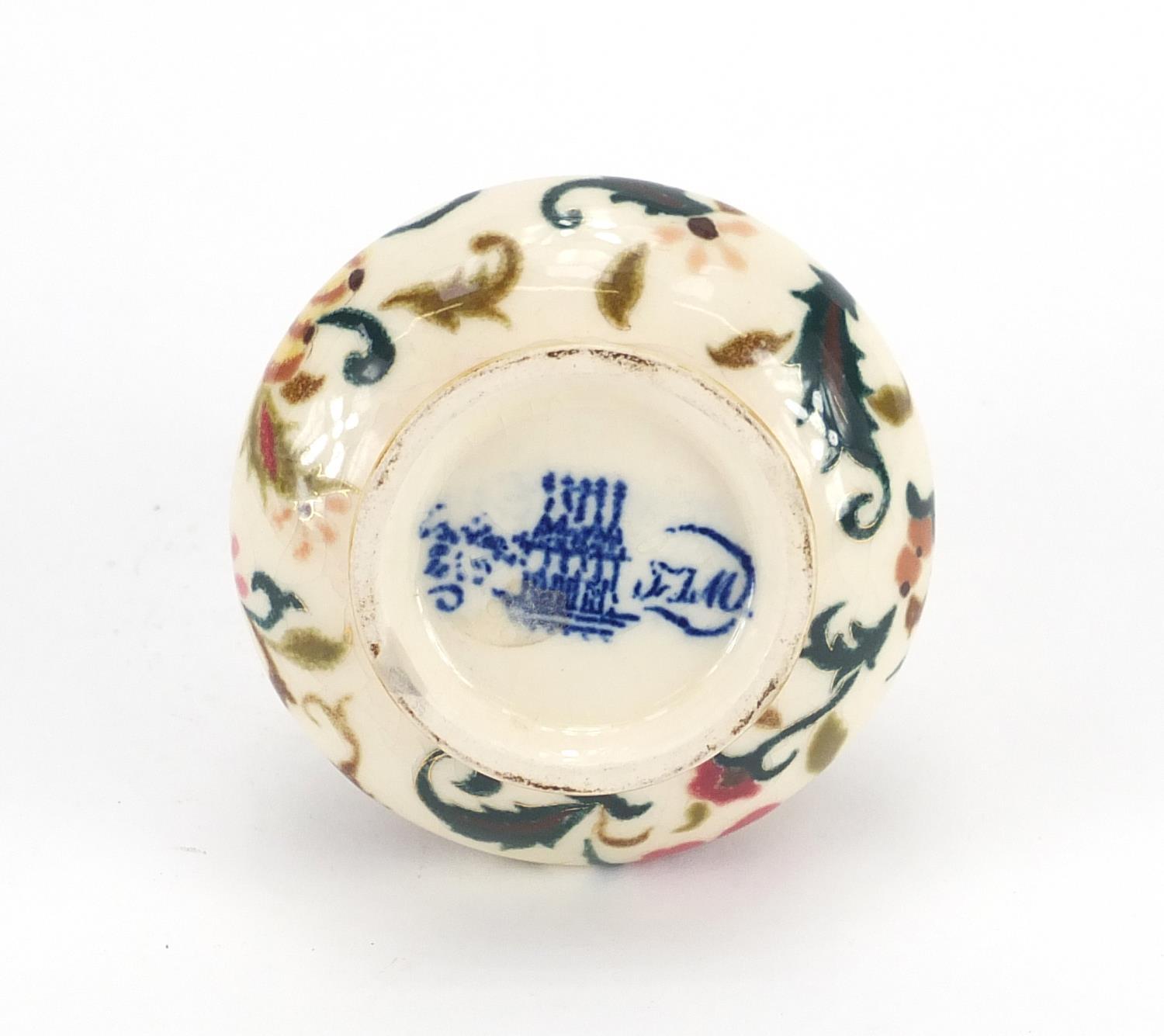 Zsolnay Pecs pottery vase hand painted with stylised flowers, factory ...