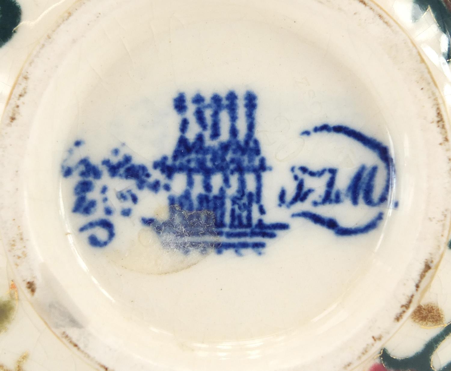 Zsolnay Pecs pottery vase hand painted with stylised flowers, factory ...