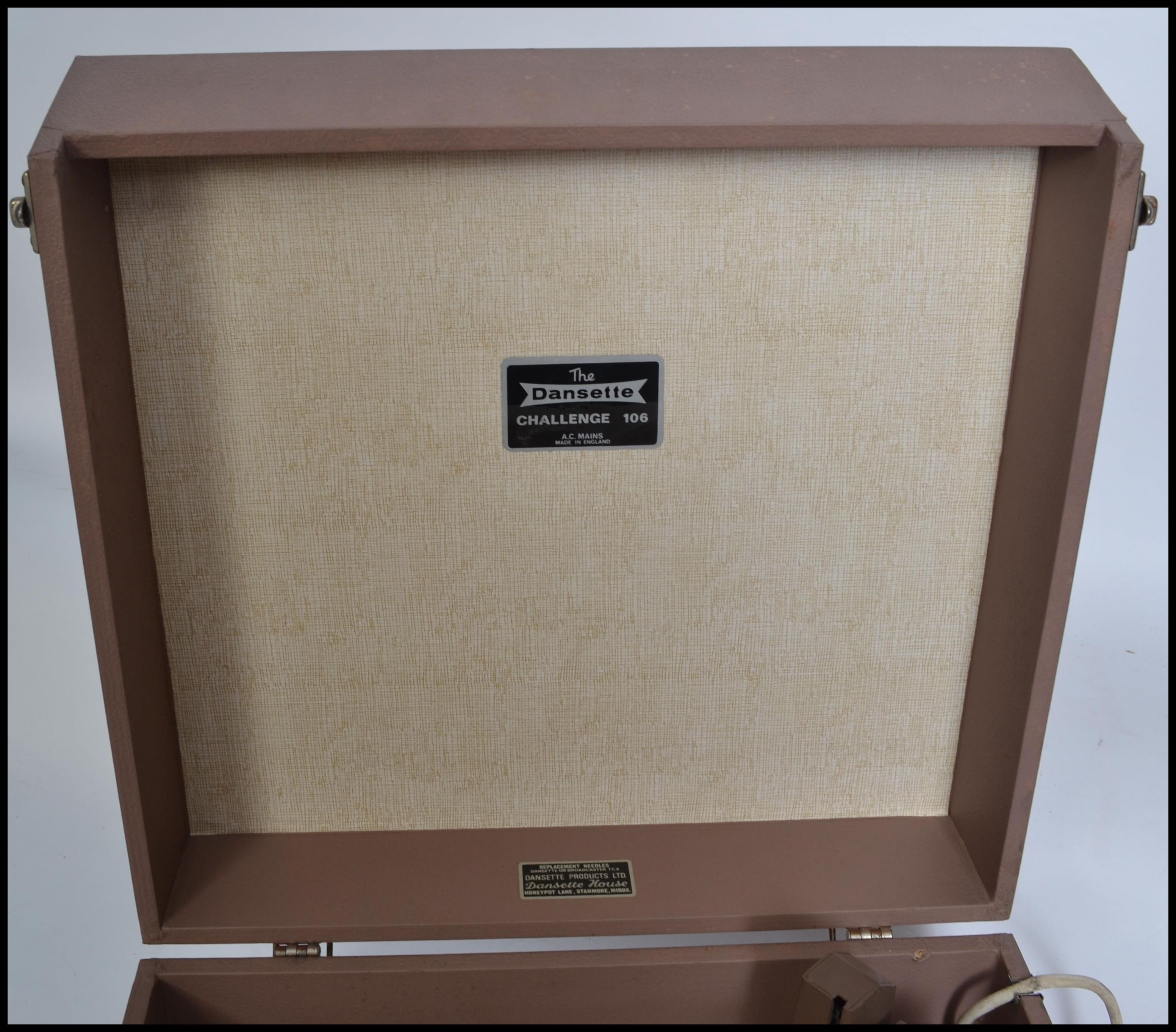 A vintage mid 20th century Dansette Challenge 106 vinyl record player ...