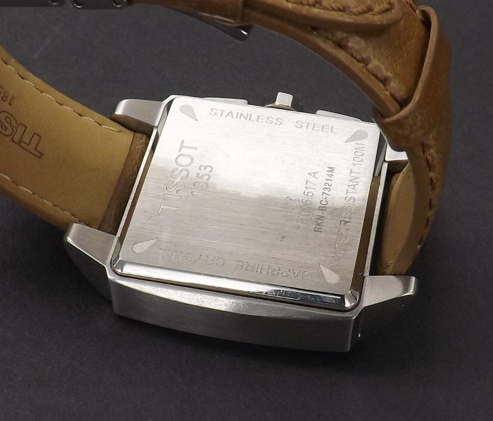 Tissot Quadrato chronograph stainless steel gentleman's wristwatch, ref ...