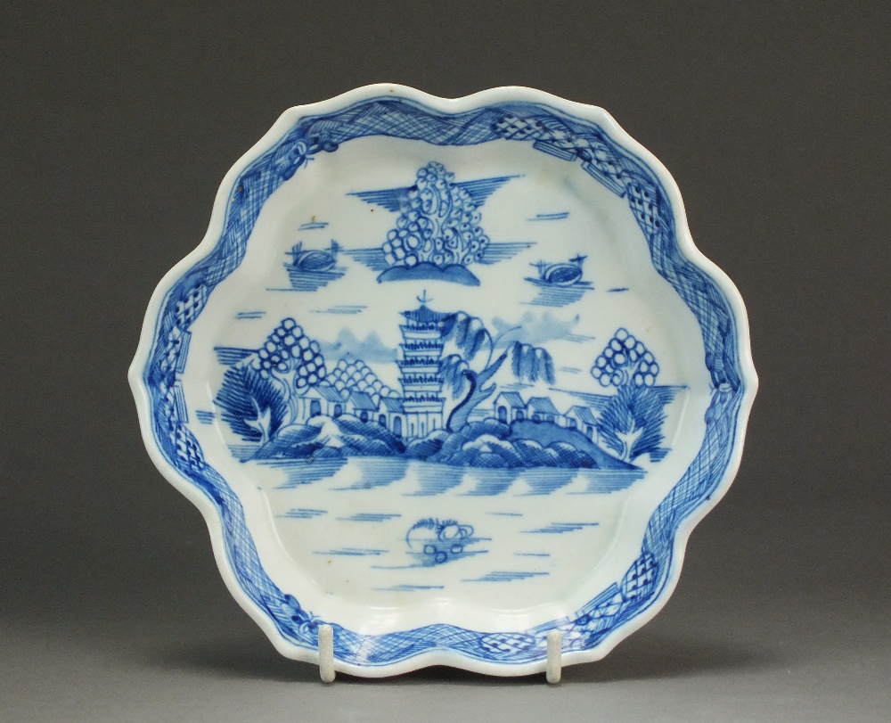 A Caughley hexagonal teapot stand painted in the Tower pattern, circa ...