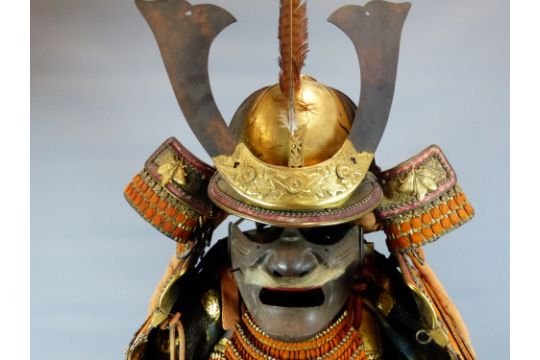 A GOOD JAPANESE ARMOUR- A Japanese orange laced o-yoroi or great armour ...
