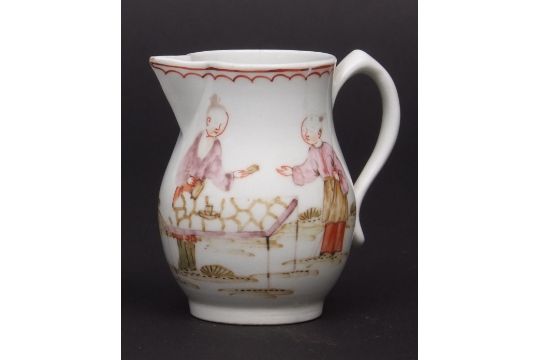 An early Lowestoft polychrome coffee cup circa 1770 and a sparrow beak ...