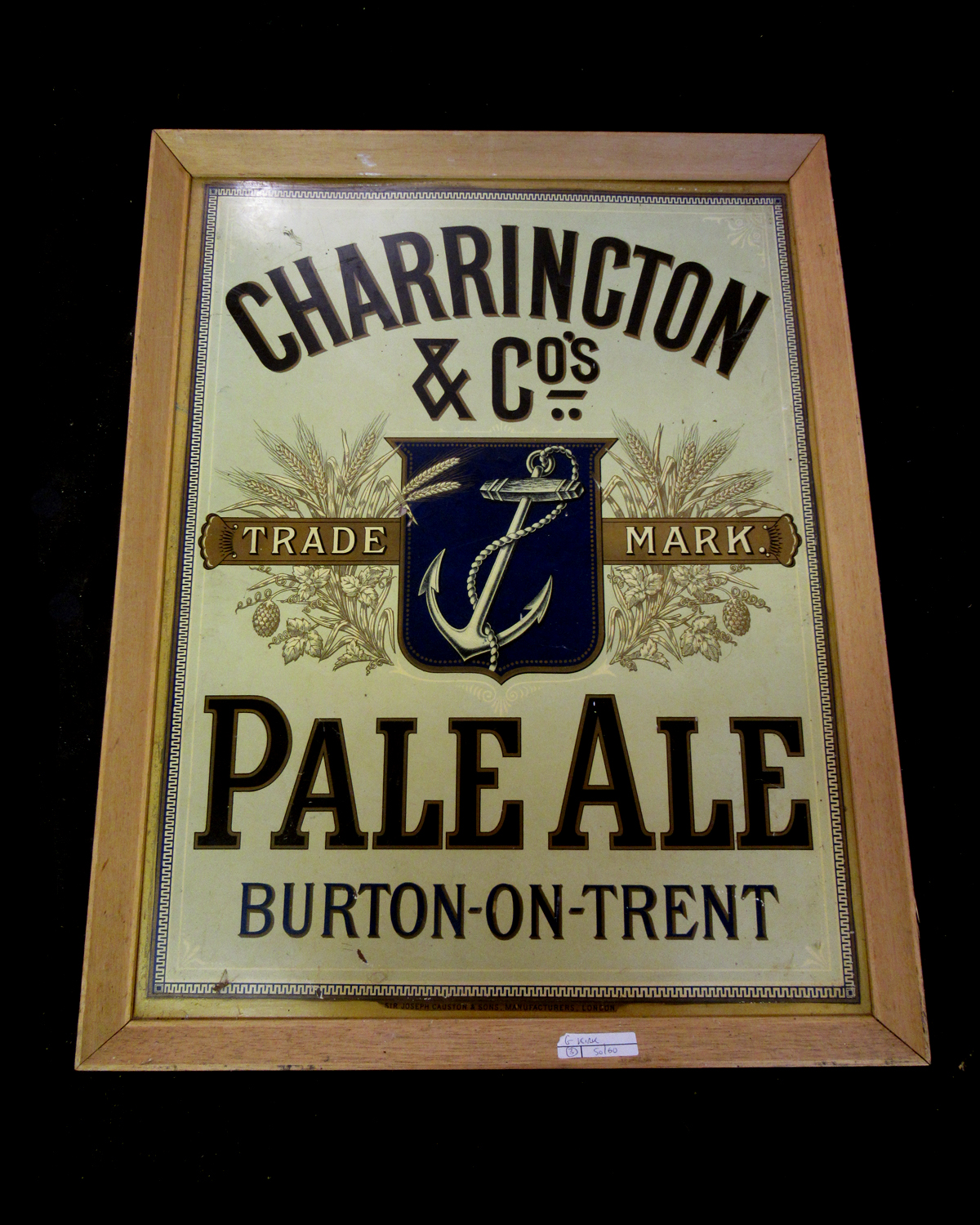 Charrington's Pale Ale vintage lacquered tin advertising sign, circa ...