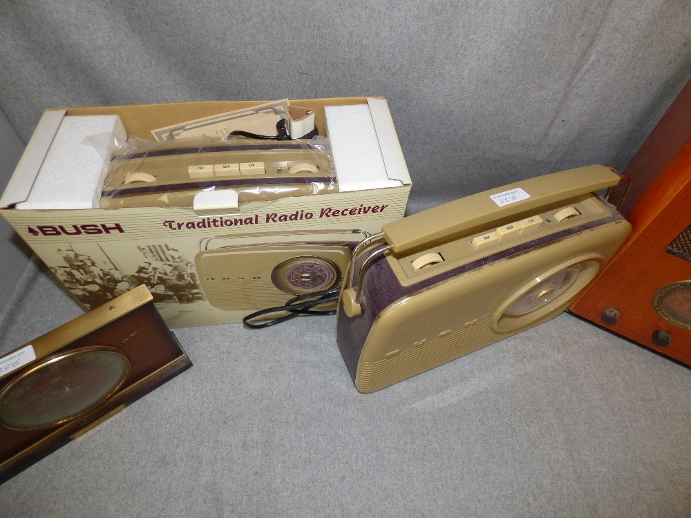 3 'Bush' radios, 1 replica Bush TR82 in original box (as new ...