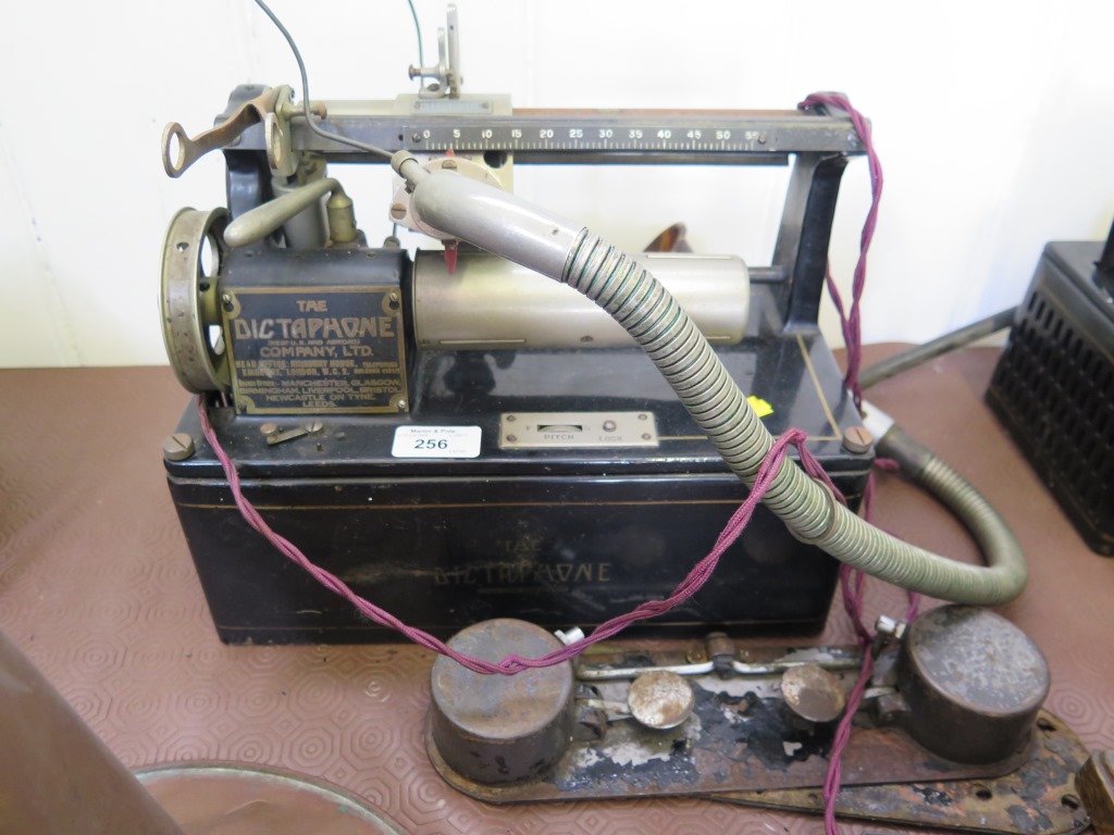 An early 20th century cylinder Dictaphone, serial number 79961, with ...