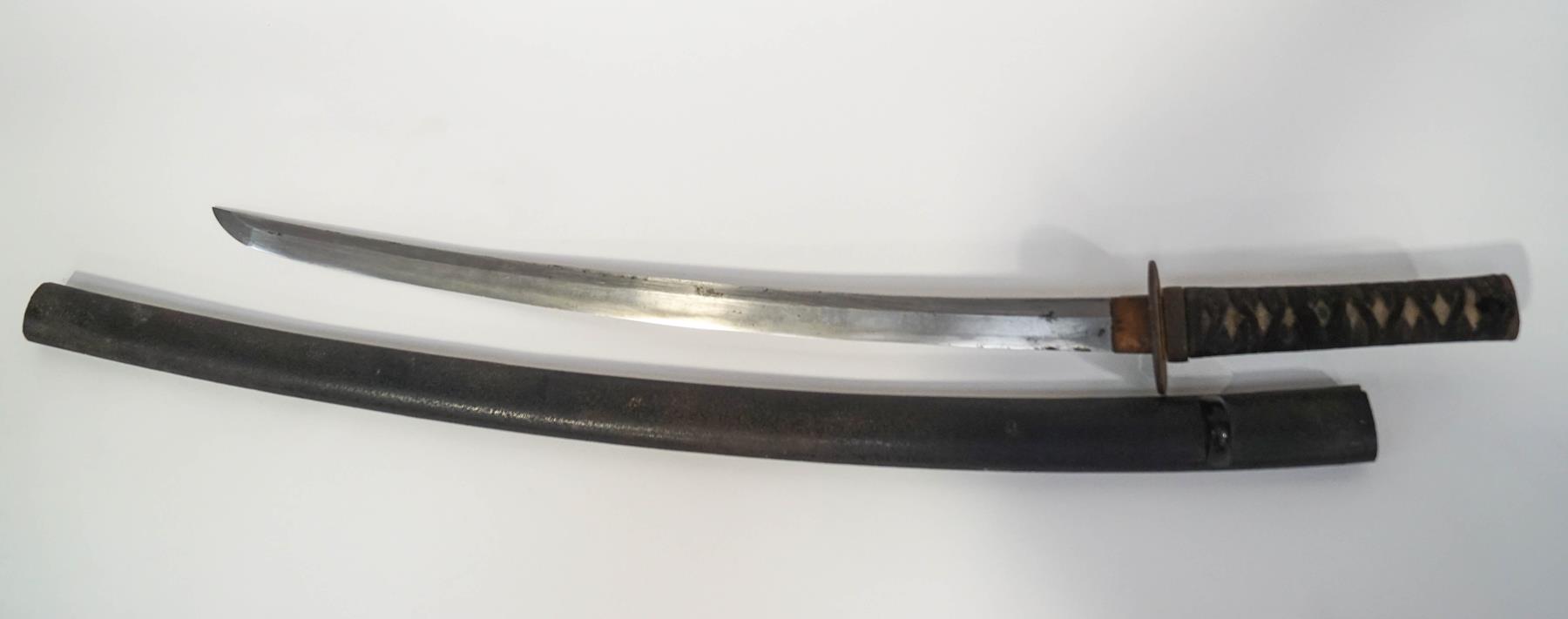 A Japanese Katana Satsuma rebellion sword, circa 1850, with wooden scabbard