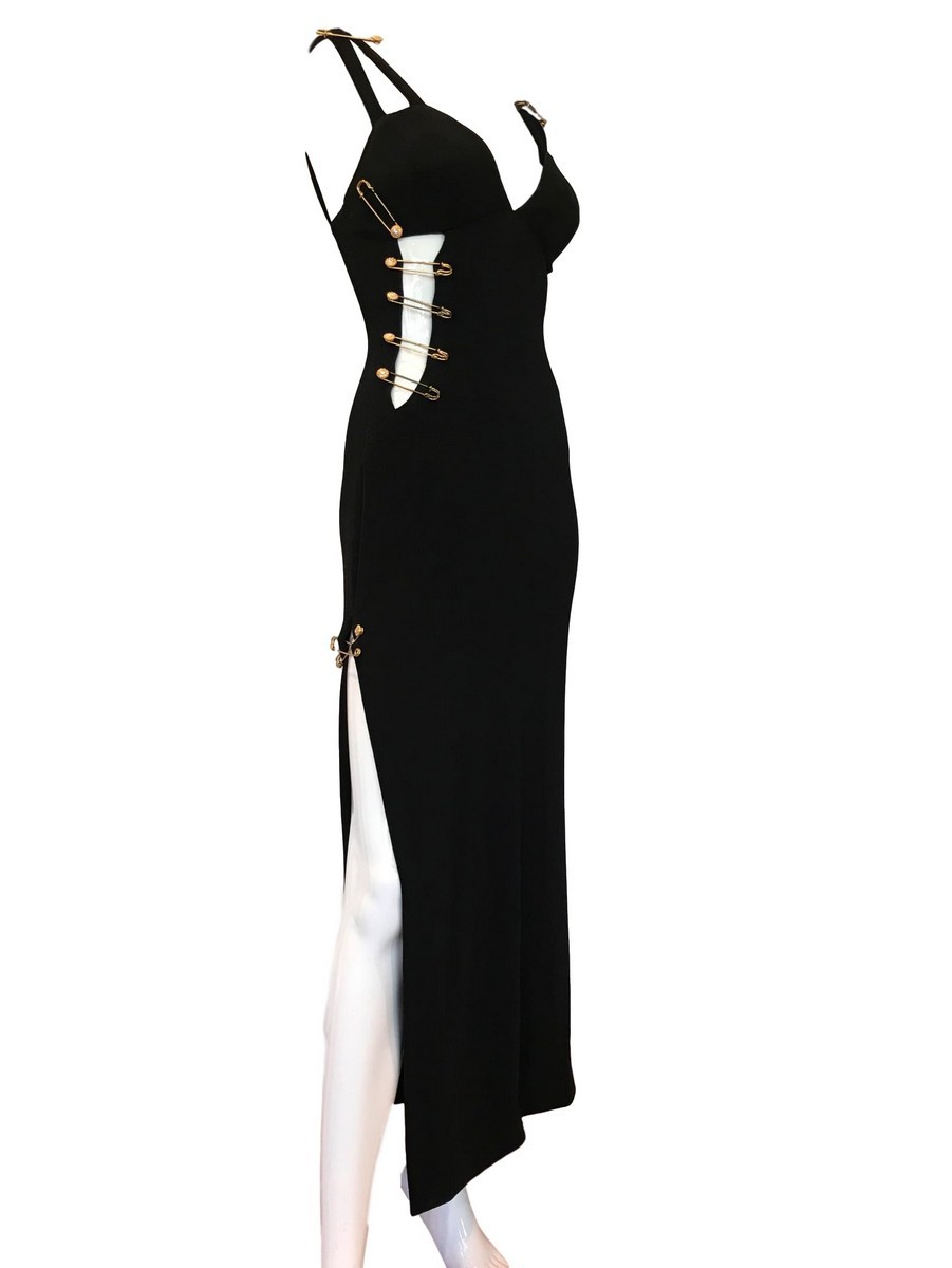 Bernshaw 1994 copy of the Liz Hurley Versace Dress With large safety ...