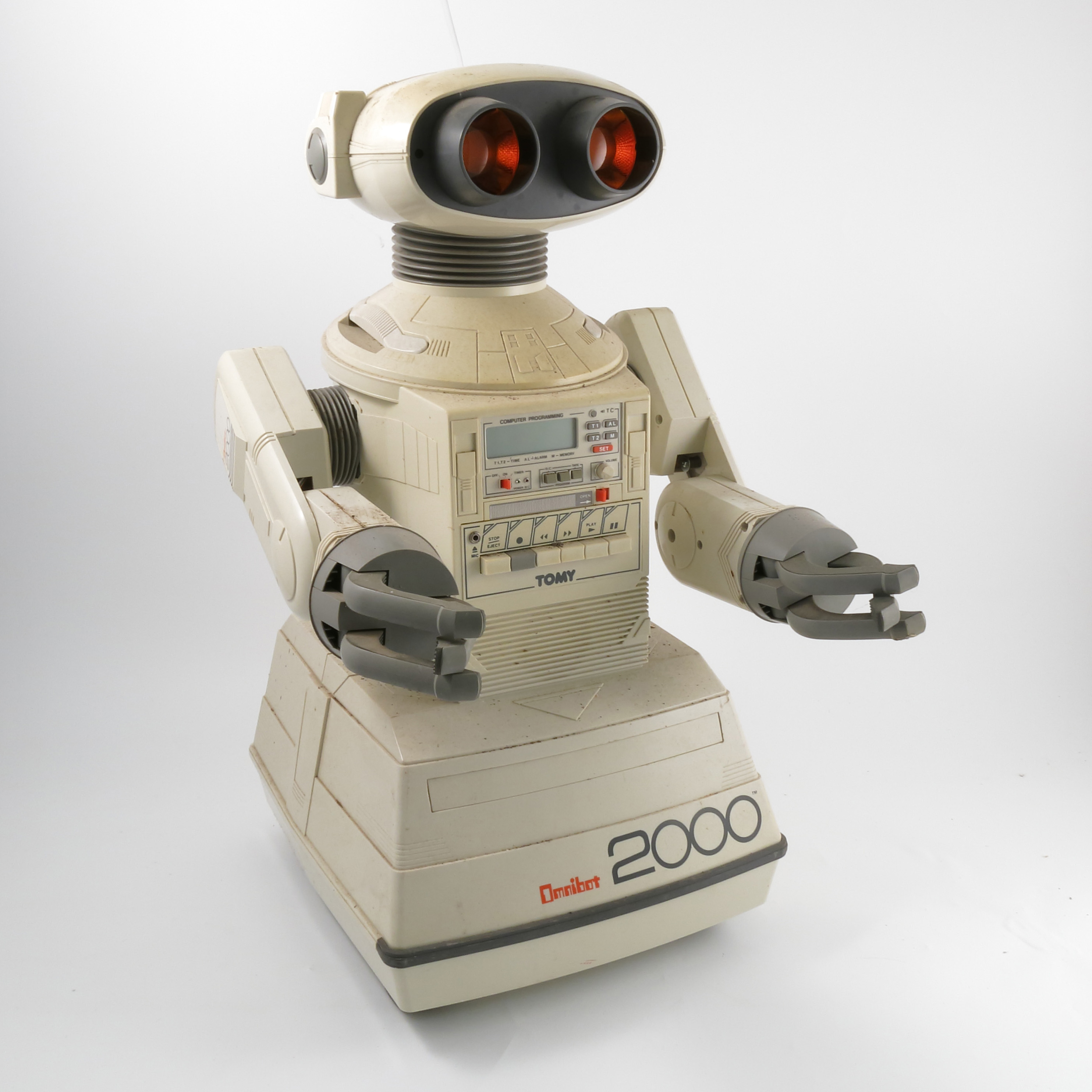 A Tomy Omnibot 2000 Robot, with tray and controller