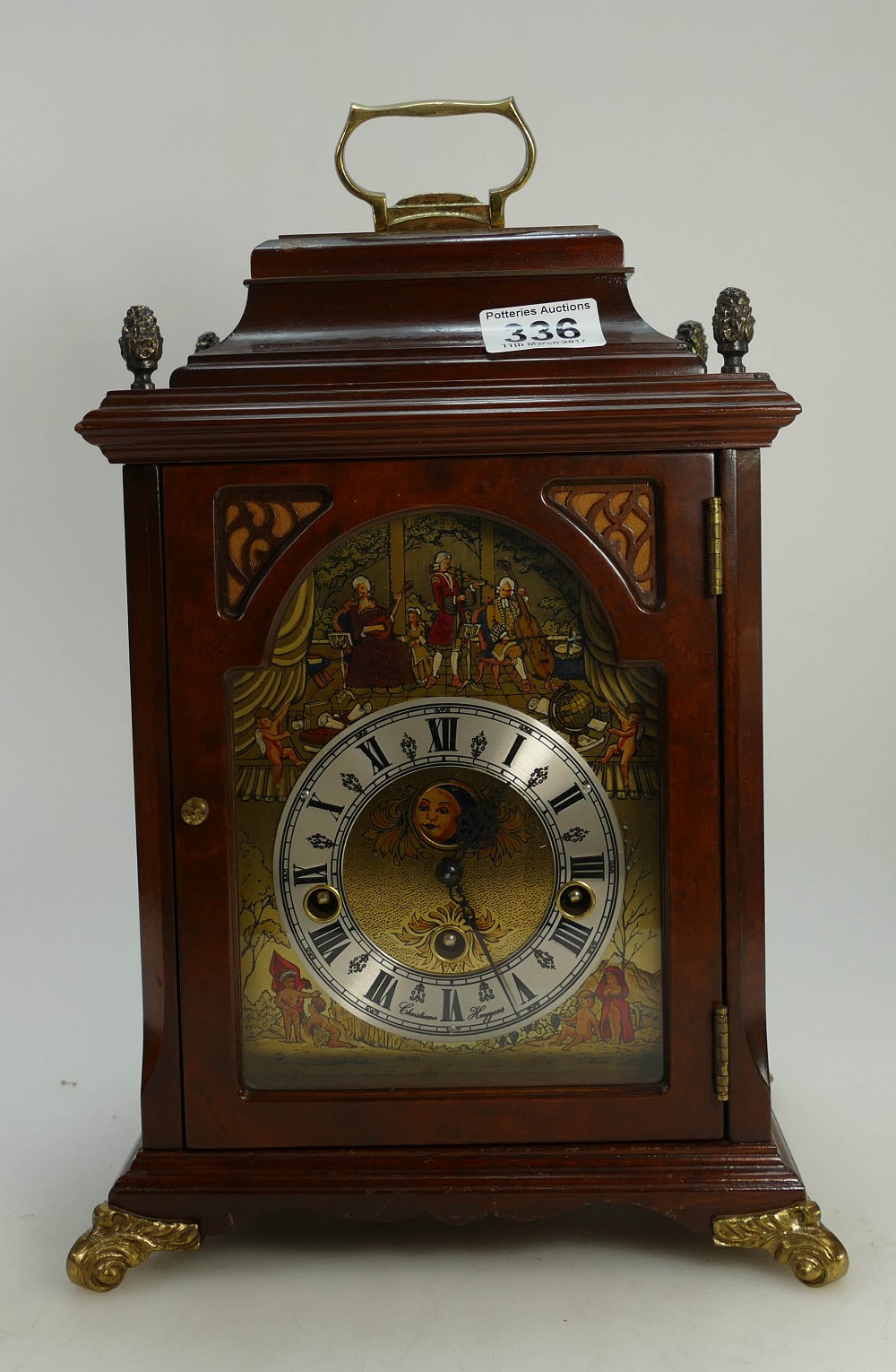 Christiaan Huygens Holland mahogany cased mantle clock
