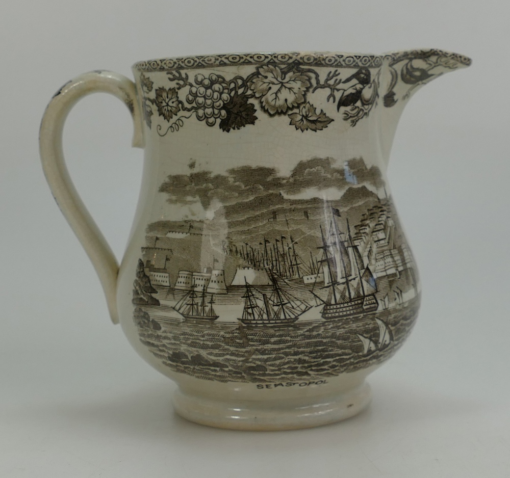 Mid 19th century Crimean War / Sebastopol commemorative pottery Jug ...